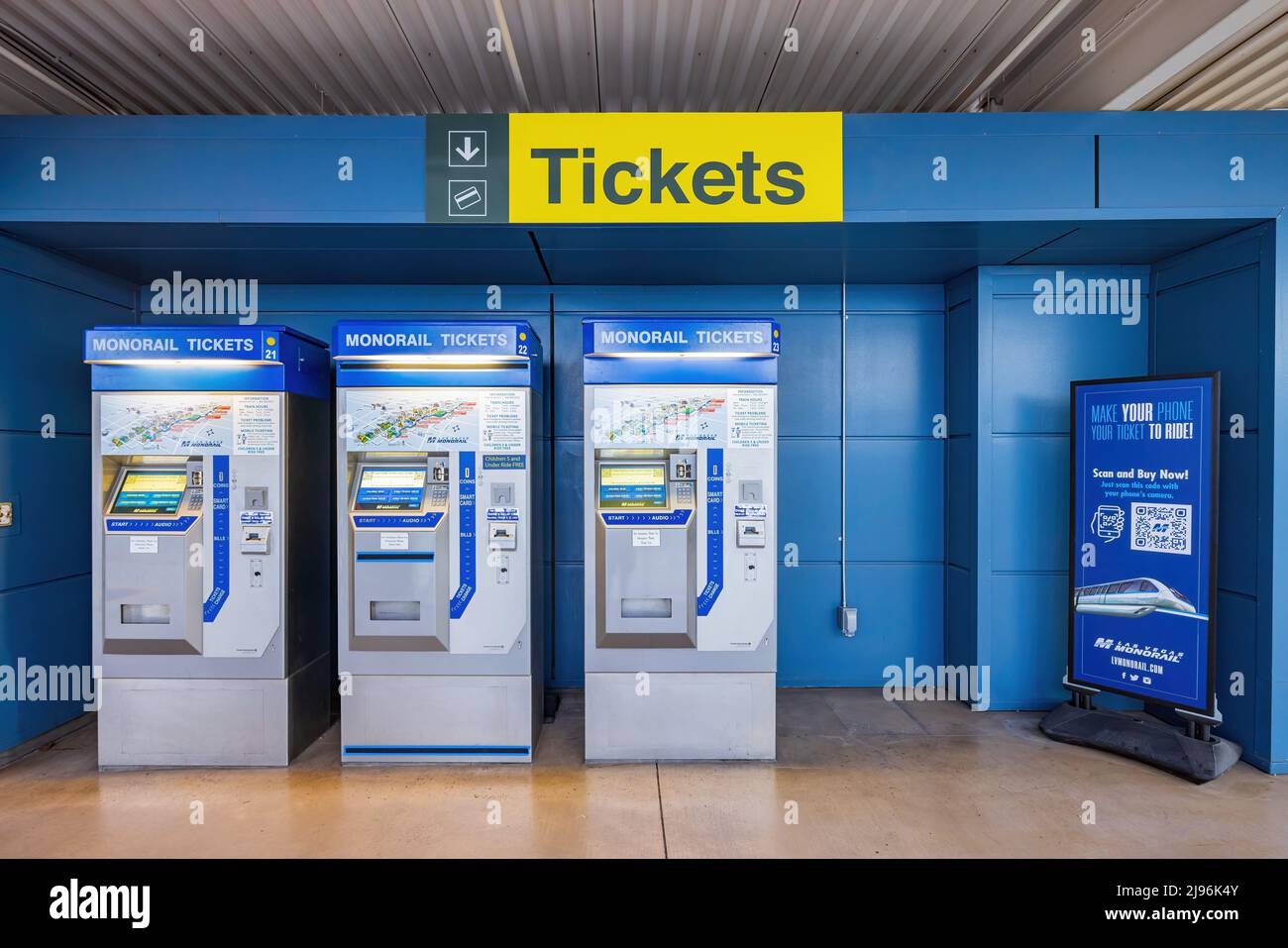 Las Vegas, MAY 13 2022 - Entrance of the Westgate monorail station ...