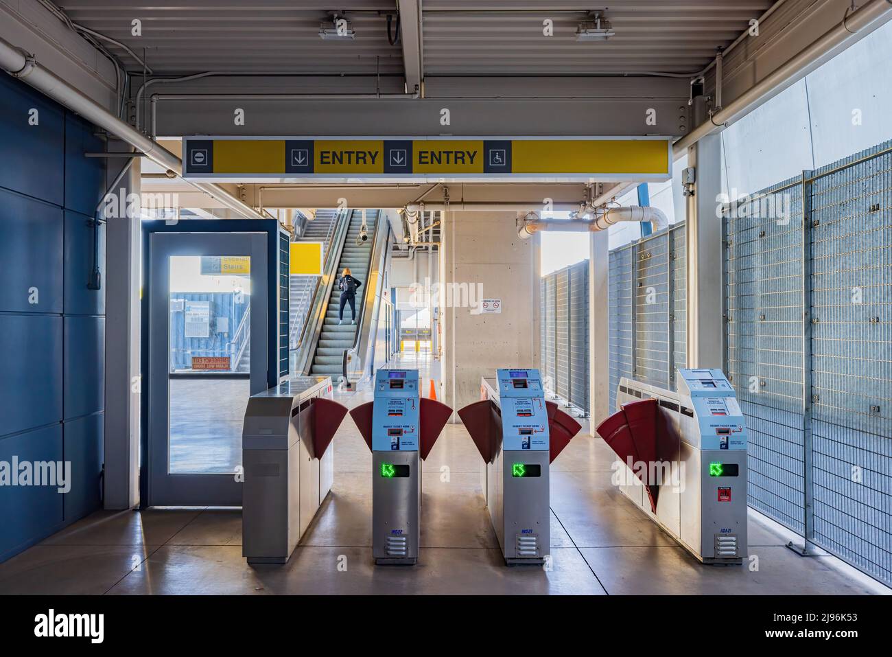 Las Vegas, MAY 13 2022 - Entrance of the Westgate monorail station ...
