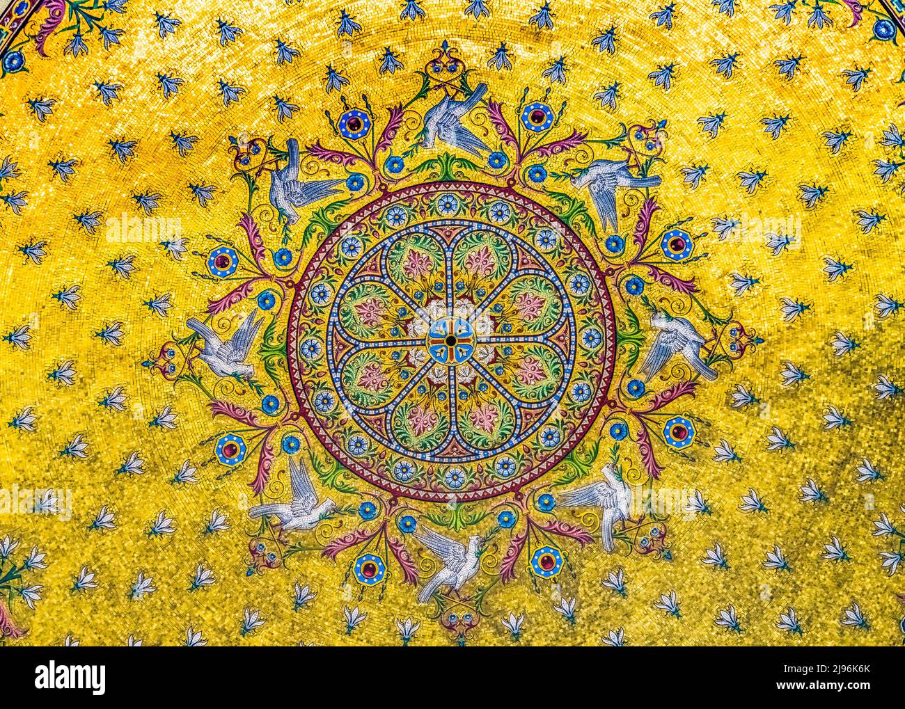 Golden Ceiling Pattern Mosaic Basilica Notre Dame de la Garde Catholic ...