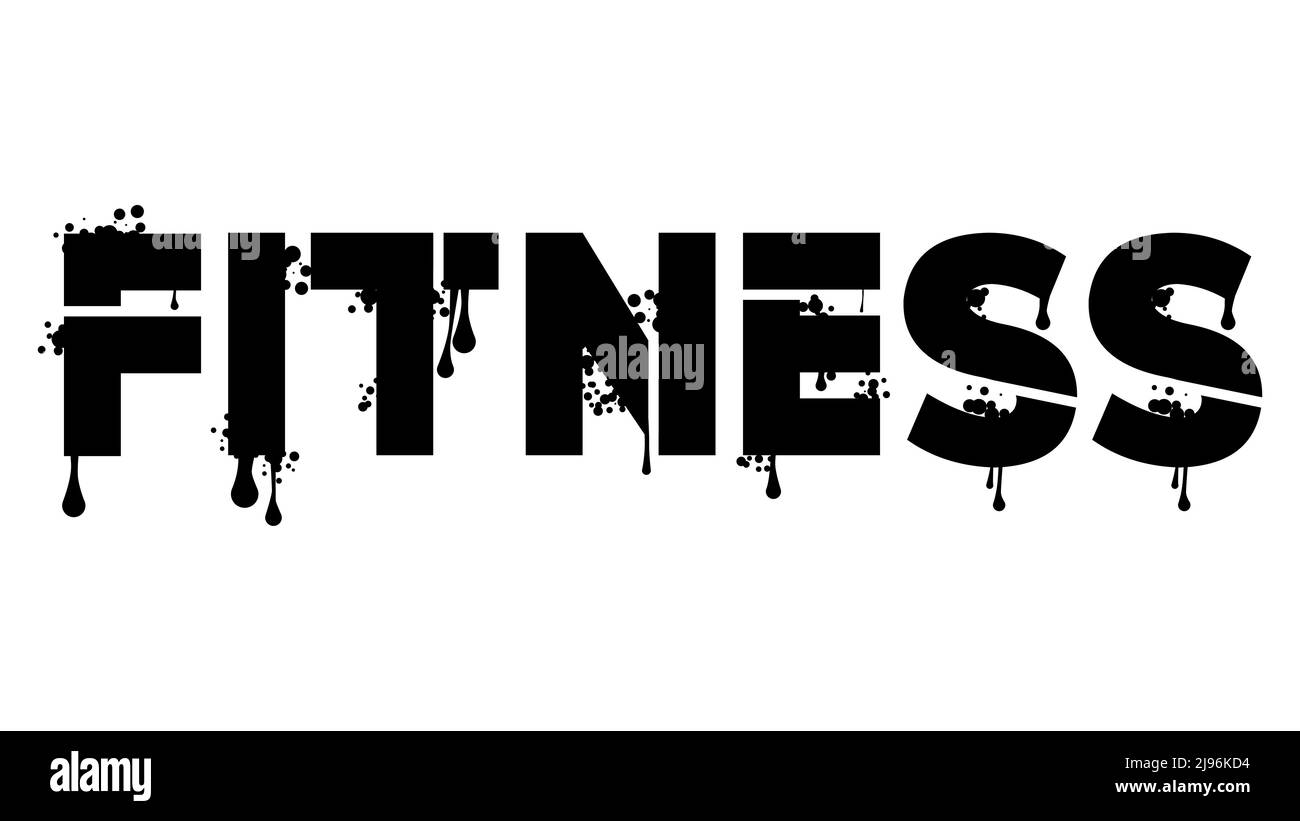 Fitness. Graffiti tag. Abstract modern street art decoration performed ...