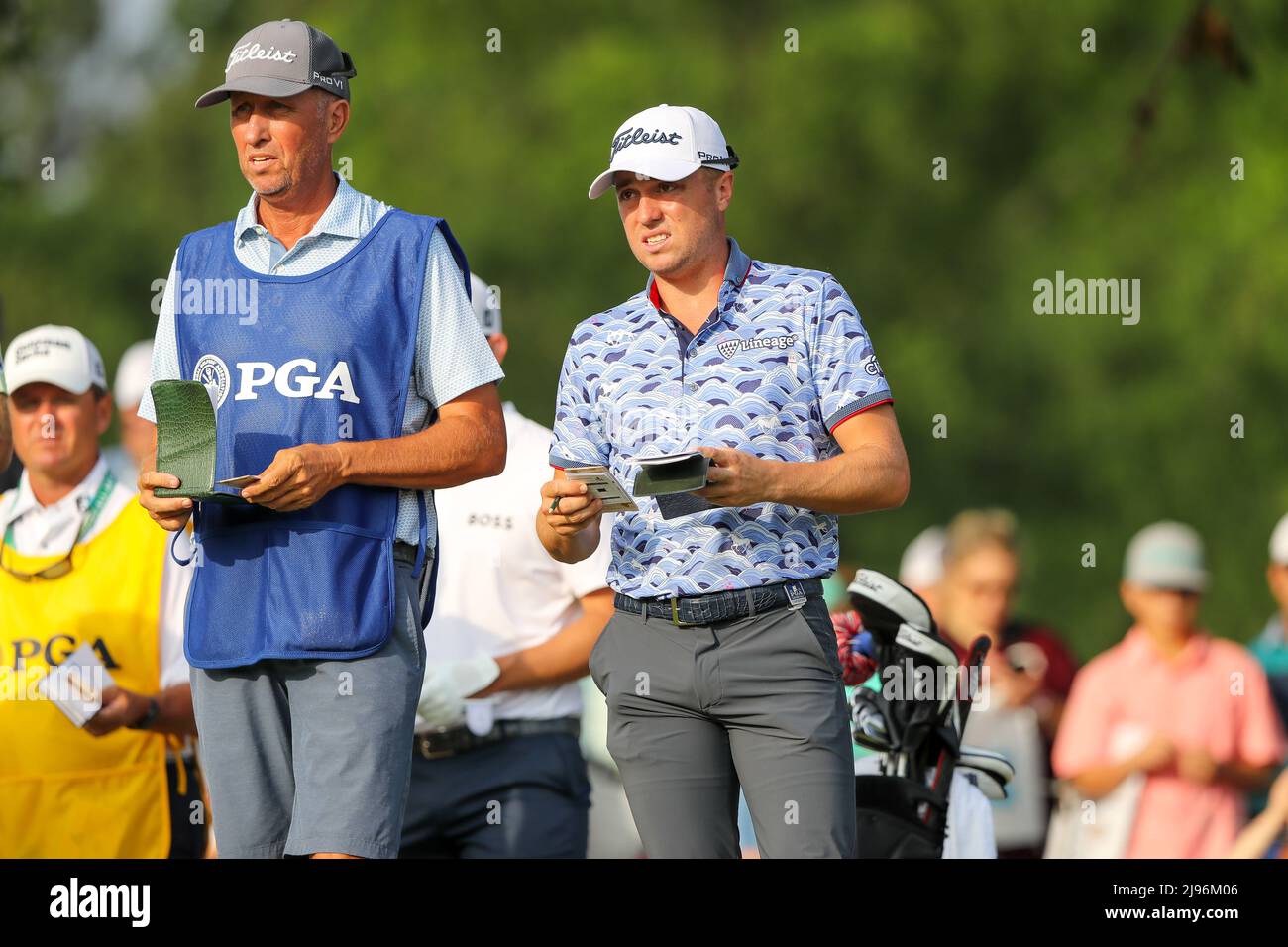 Tulsa, OK, USA. 20th May, 2022. Justin Thomas and his caddy Jim 'Bones ...