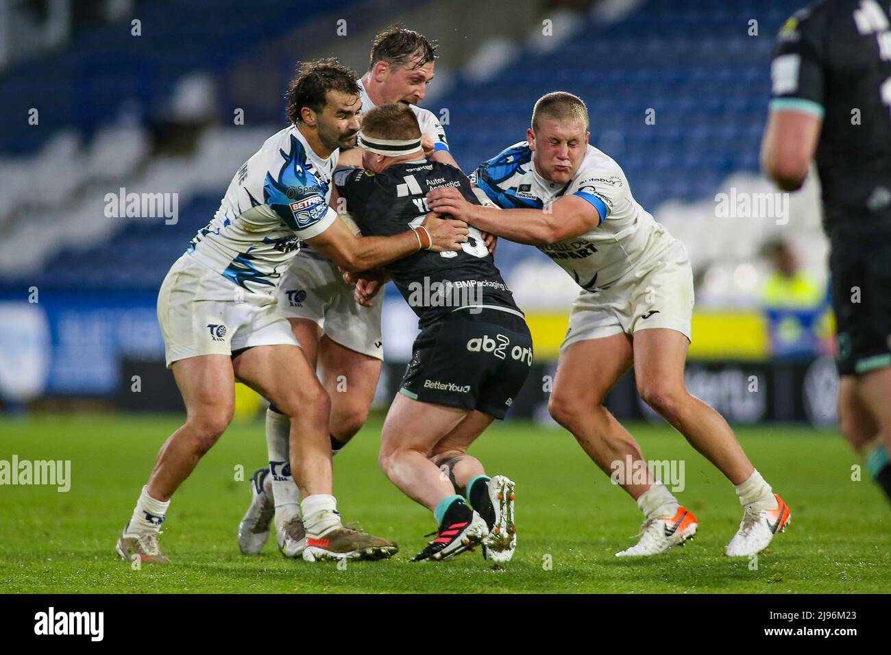 Huddersfield, UK. 20th May, 2022. Luke Yates of Huddersfield is stopped ...