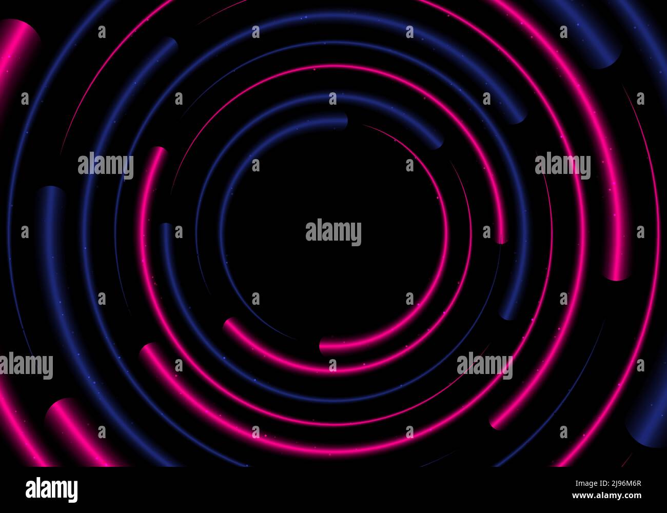 Abstract blue and pink glowing neon lighting effect circles radius ...