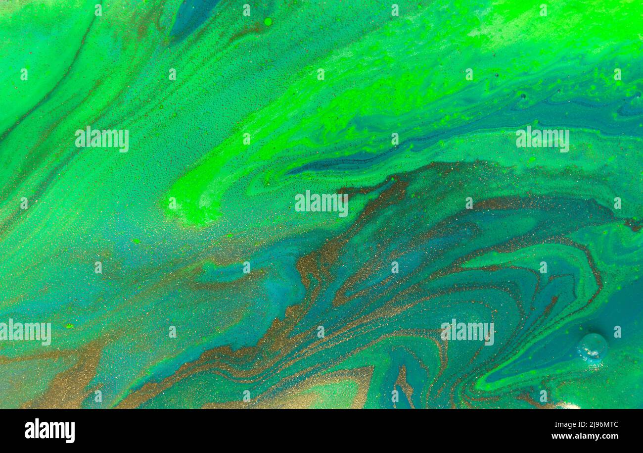 Green vivid wave liquid pattern Stock Photo - Alamy