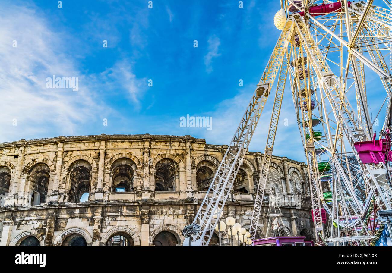 Christmas Ferris Wheel Amusement Rides Ancient Roman Amphitheatre Arena ...