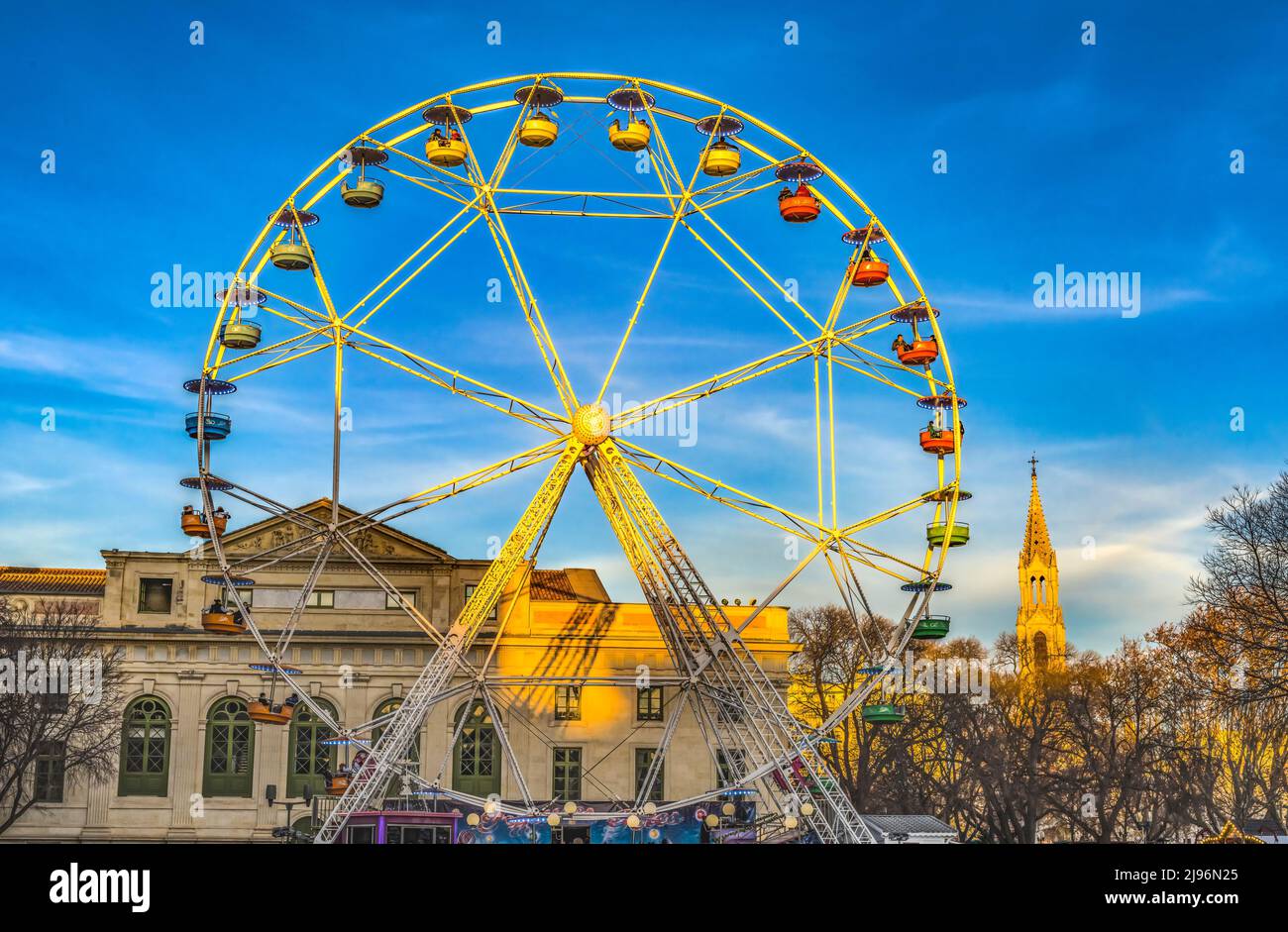 Christmas Ferris Wheel Amusement Ride St Perpetue ChurchNimes Gard ...
