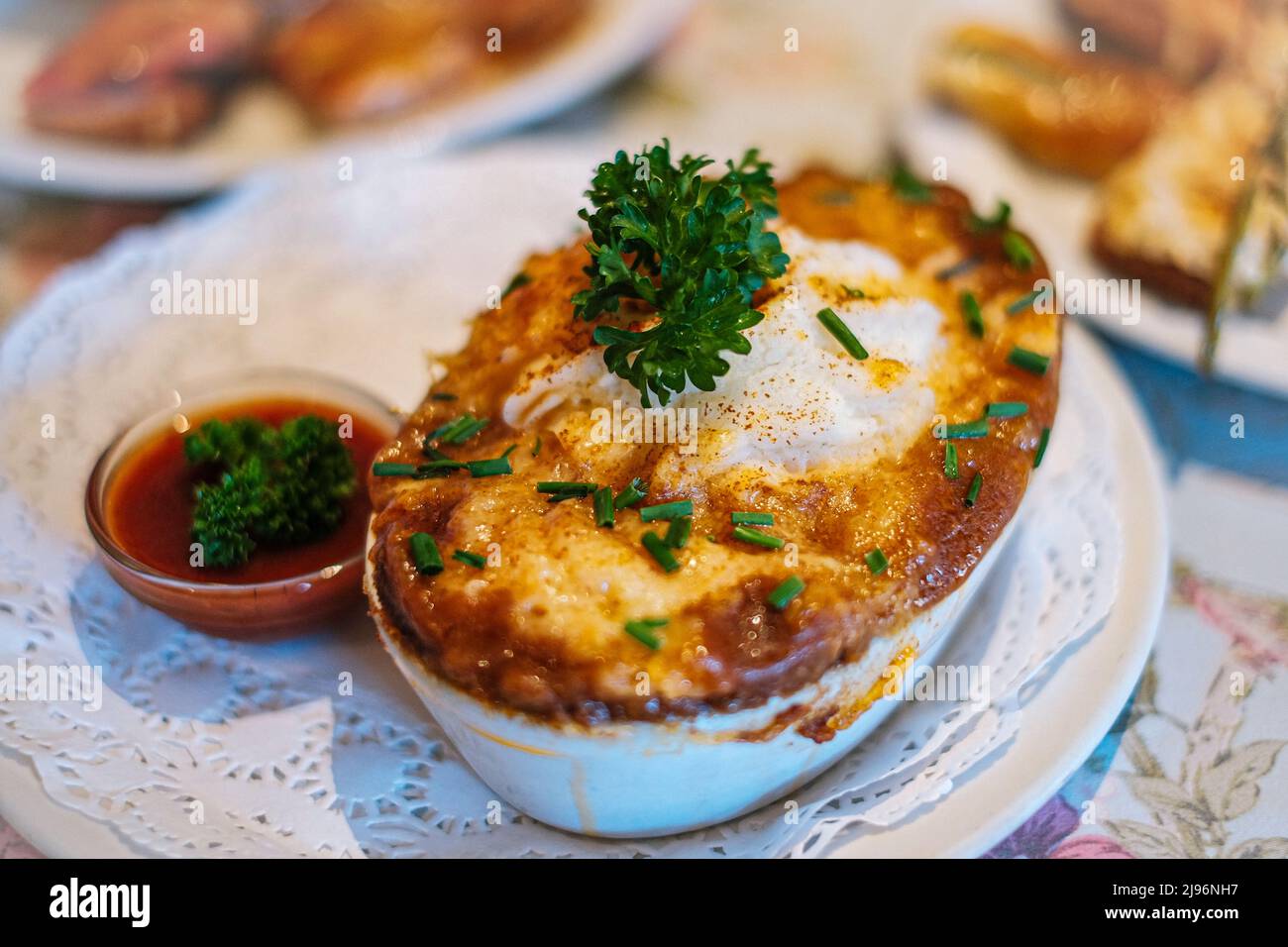Creamy beef cottage Stock Photo - Alamy