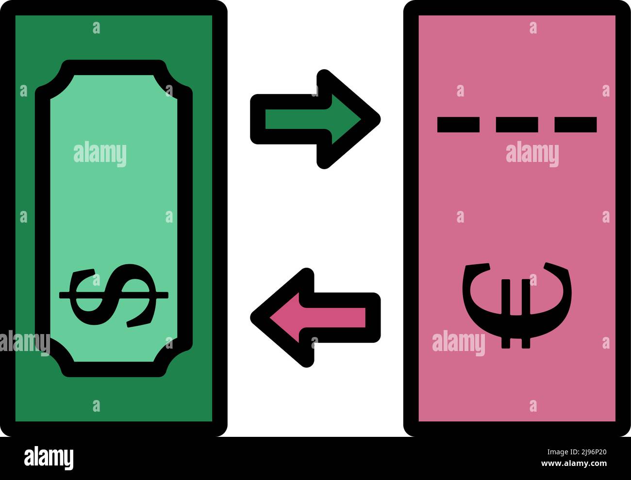 Currency Exchange Icon. Editable Bold Outline With Color Fill Design ...