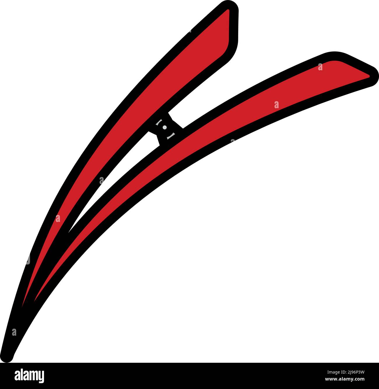 Hair Clip Icon. Editable Bold Outline With Color Fill Design. Vector ...