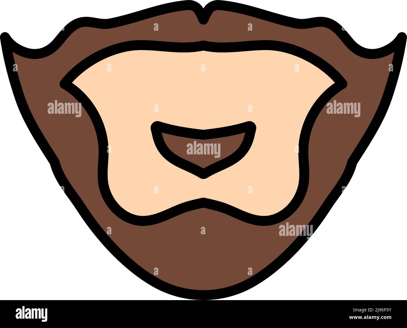 Goatee Icon. Editable Bold Outline With Color Fill Design. Vector ...