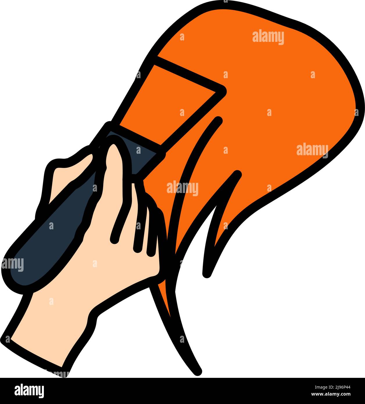 Painting Hair Icon. Editable Bold Outline With Color Fill Design ...