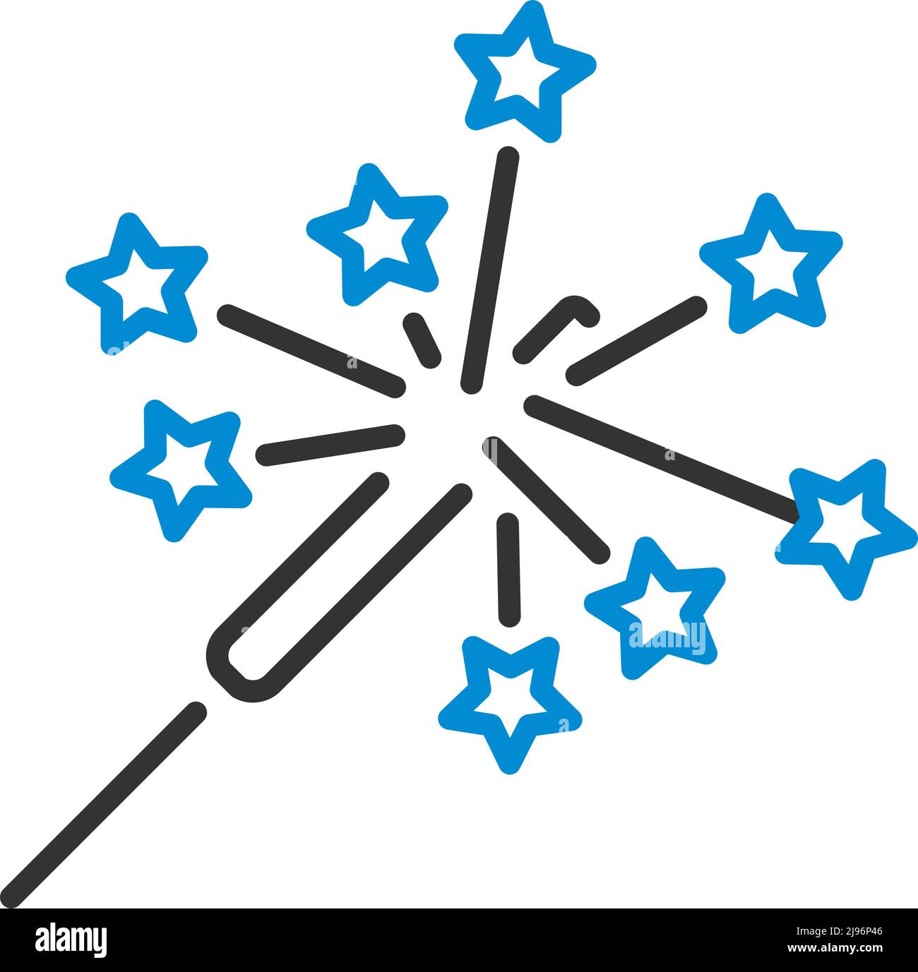 Party Sparkler Icon. Editable Bold Outline With Color Fill Design ...