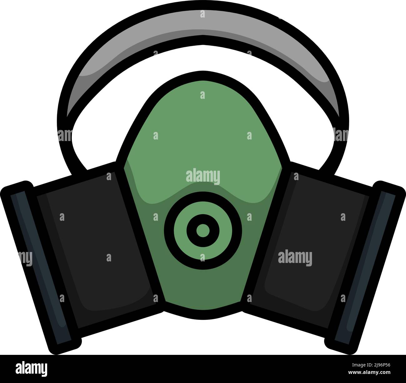 Dust Protection Mask Icon. Editable Bold Outline With Color Fill Design ...