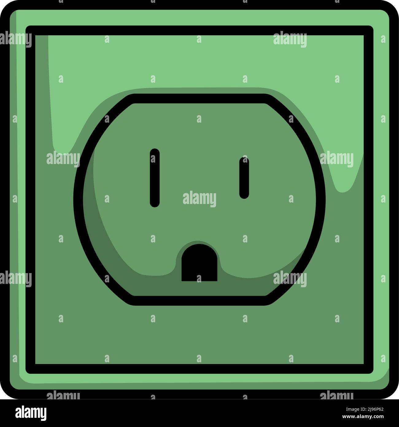 Electric Outlet Icon. Editable Bold Outline With Color Fill Design ...