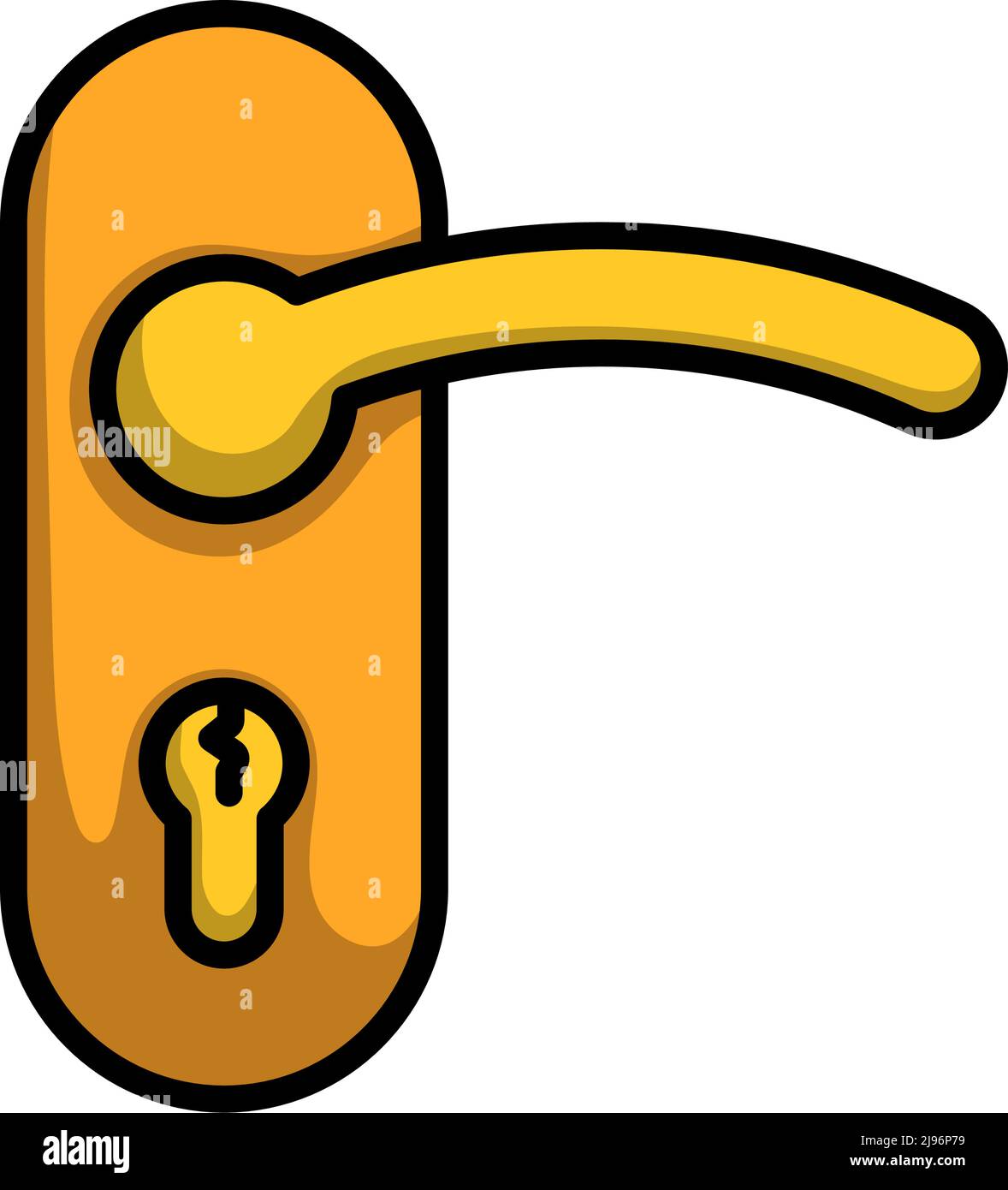 Door Handle Icon. Editable Bold Outline With Color Fill Design. Vector ...
