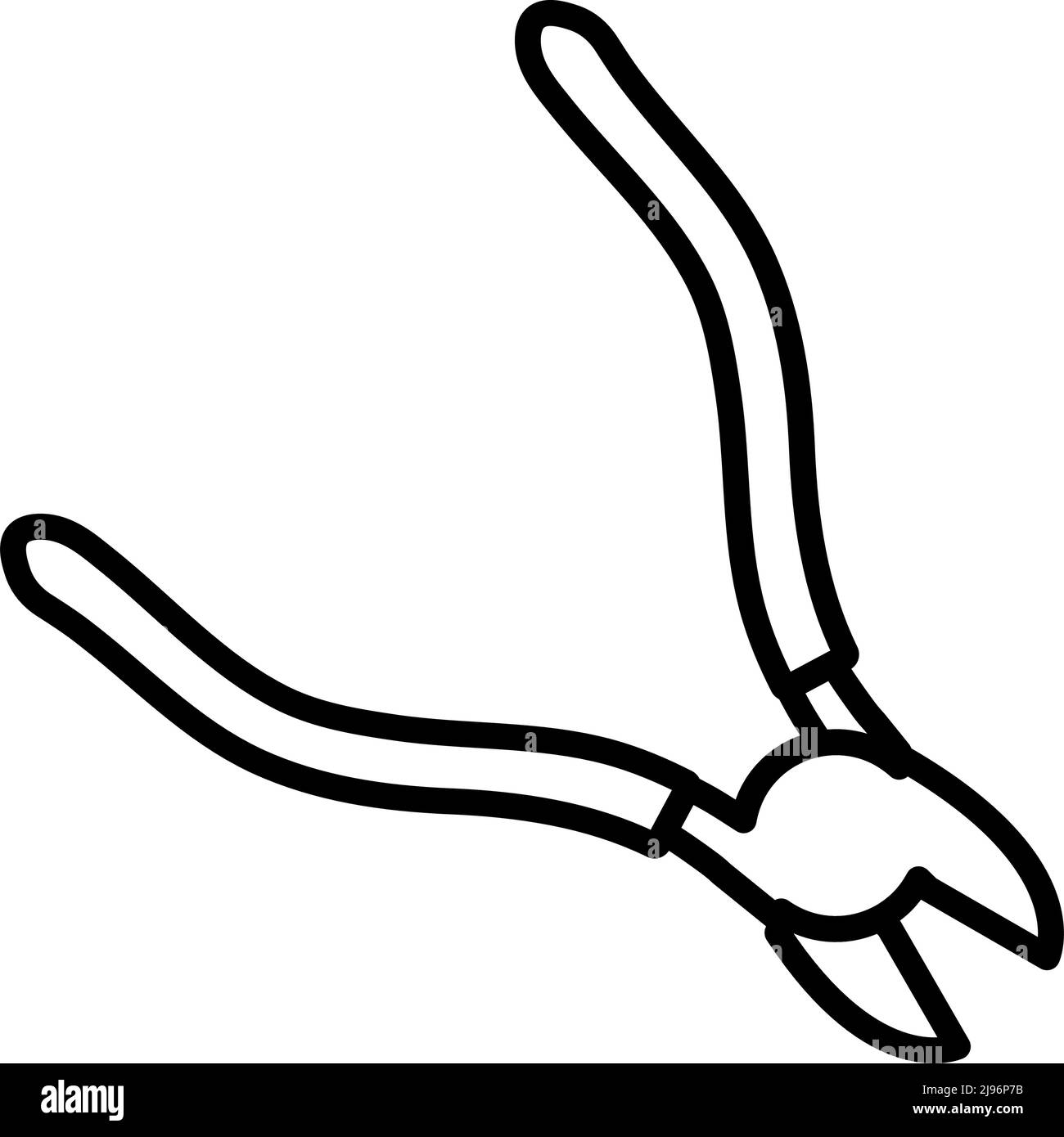 Side Cutters Icon. Bold outline design with editable stroke width ...