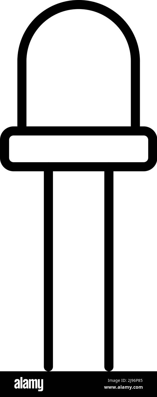 Light-emitting Diode Icon. Bold outline design with editable stroke ...