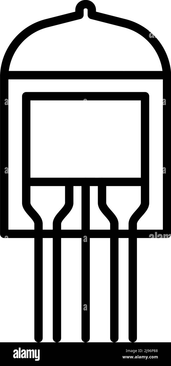 Electronic Vacuum Tube Icon. Bold outline design with editable stroke ...