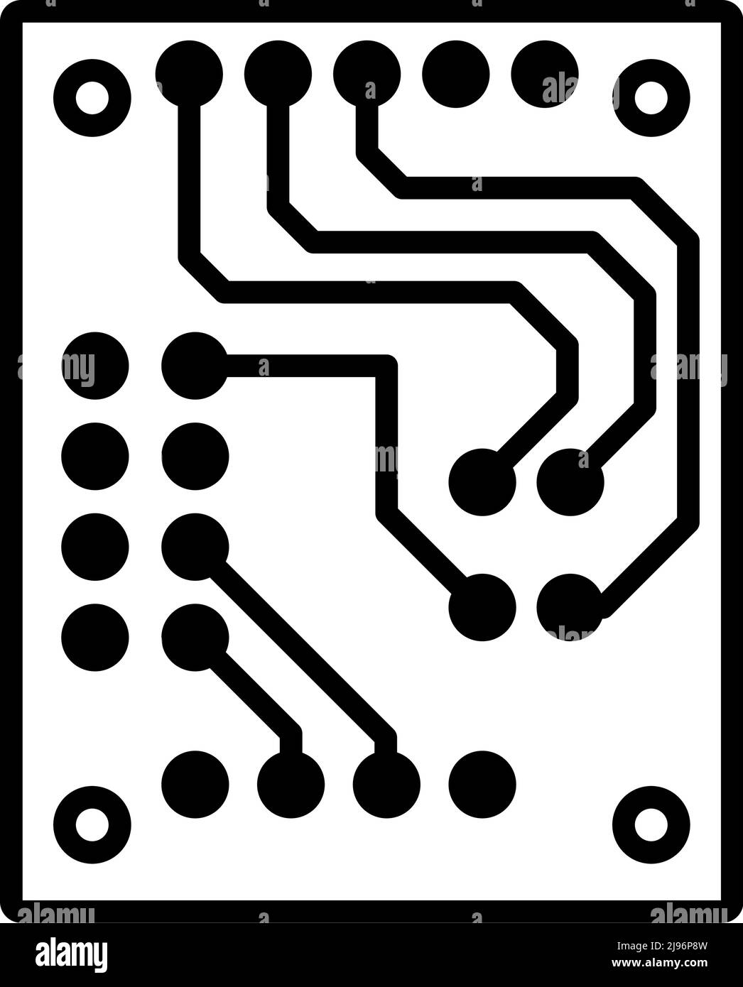 Circuit Icon. Bold outline design with editable stroke width. Vector Illustration Stock Vector ...