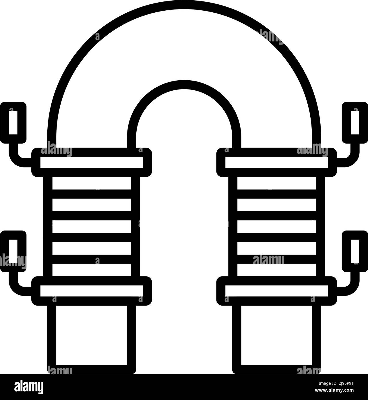 Electric Magnet Icon. Bold outline design with editable stroke width ...