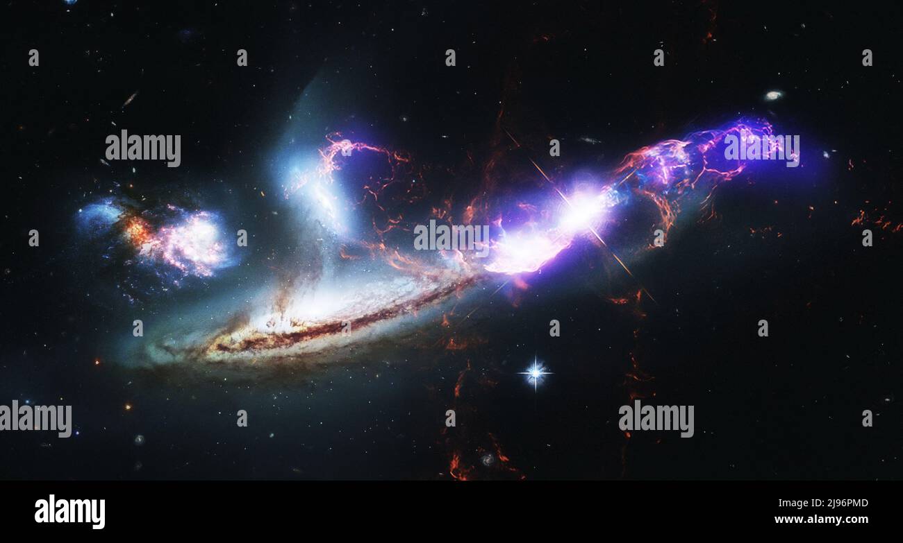 Galaxies in space. Space many light years far from the Earth. Elements ...