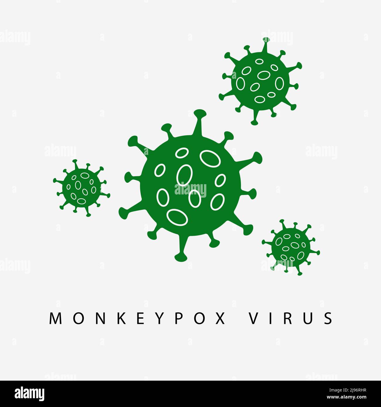 Virus icon sign monkeypox in green color. Pox virus concept. Vector ...