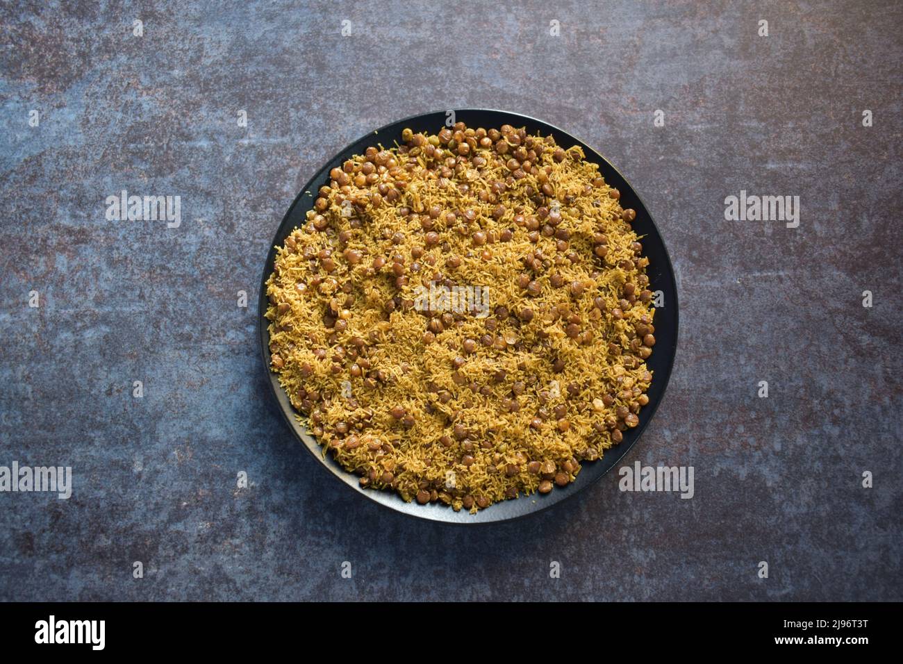 Deep fried Dal moth sev spicy Indian snack made from Masoor lentils ...