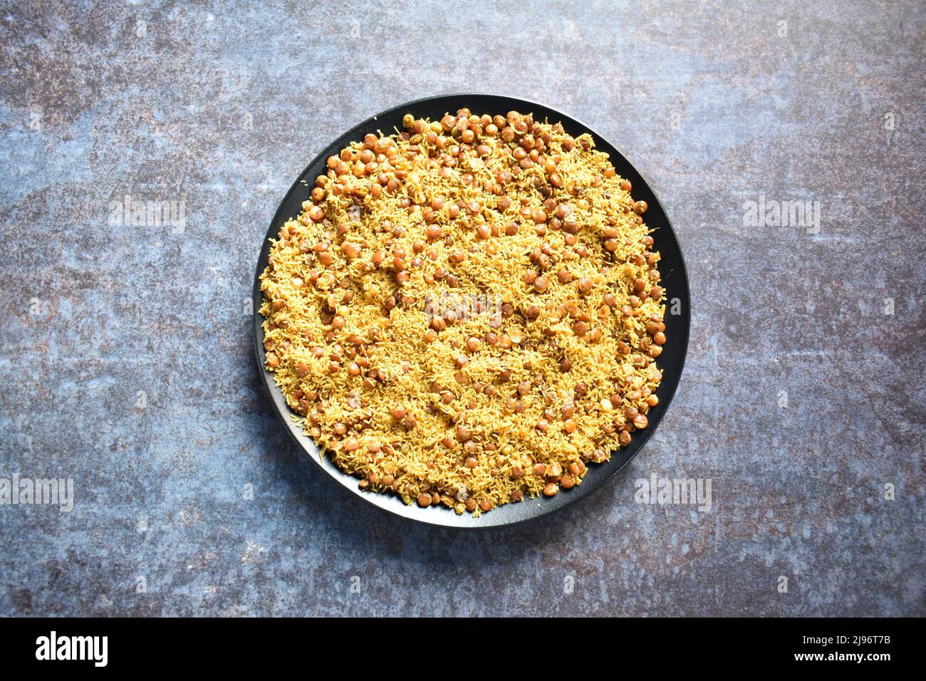 Deep fried Dal moth sev spicy Indian snack made from Masoor lentils ...