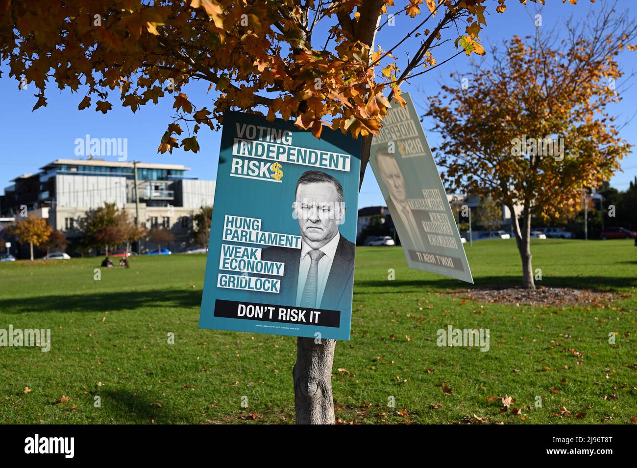 Negative Liberal Party campaign sign, suggesting that voting for an ...