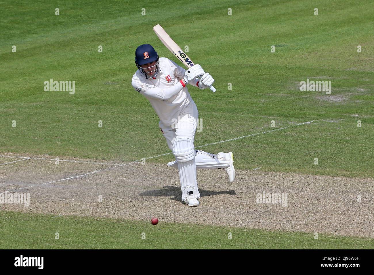 Dan Lawrence in batting action for Essex during Lancashire CCC vs Essex ...