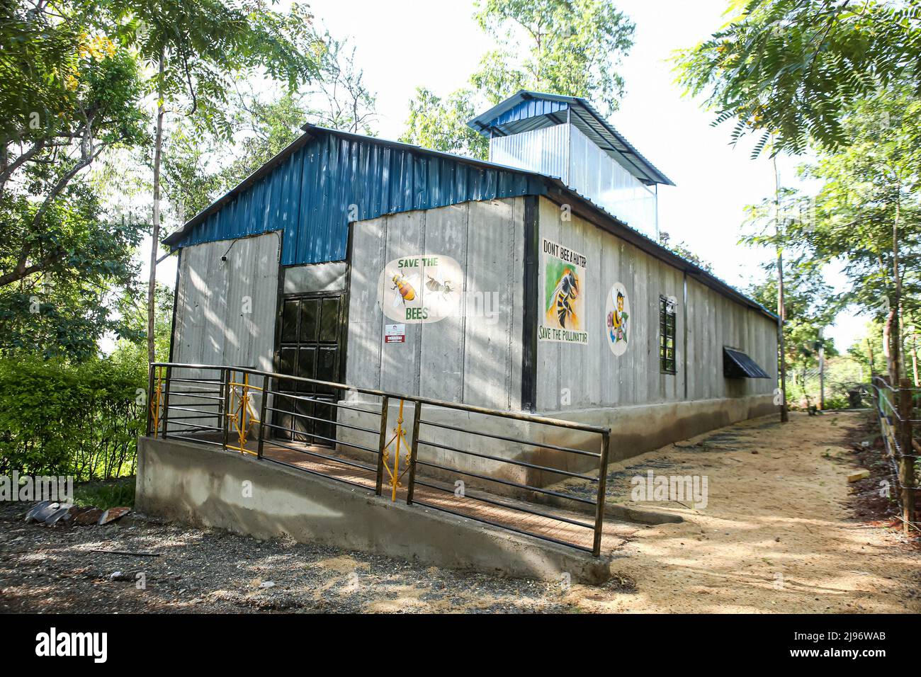 A modern enclosed apiary at the central beekeepers in Sagana eastern ...