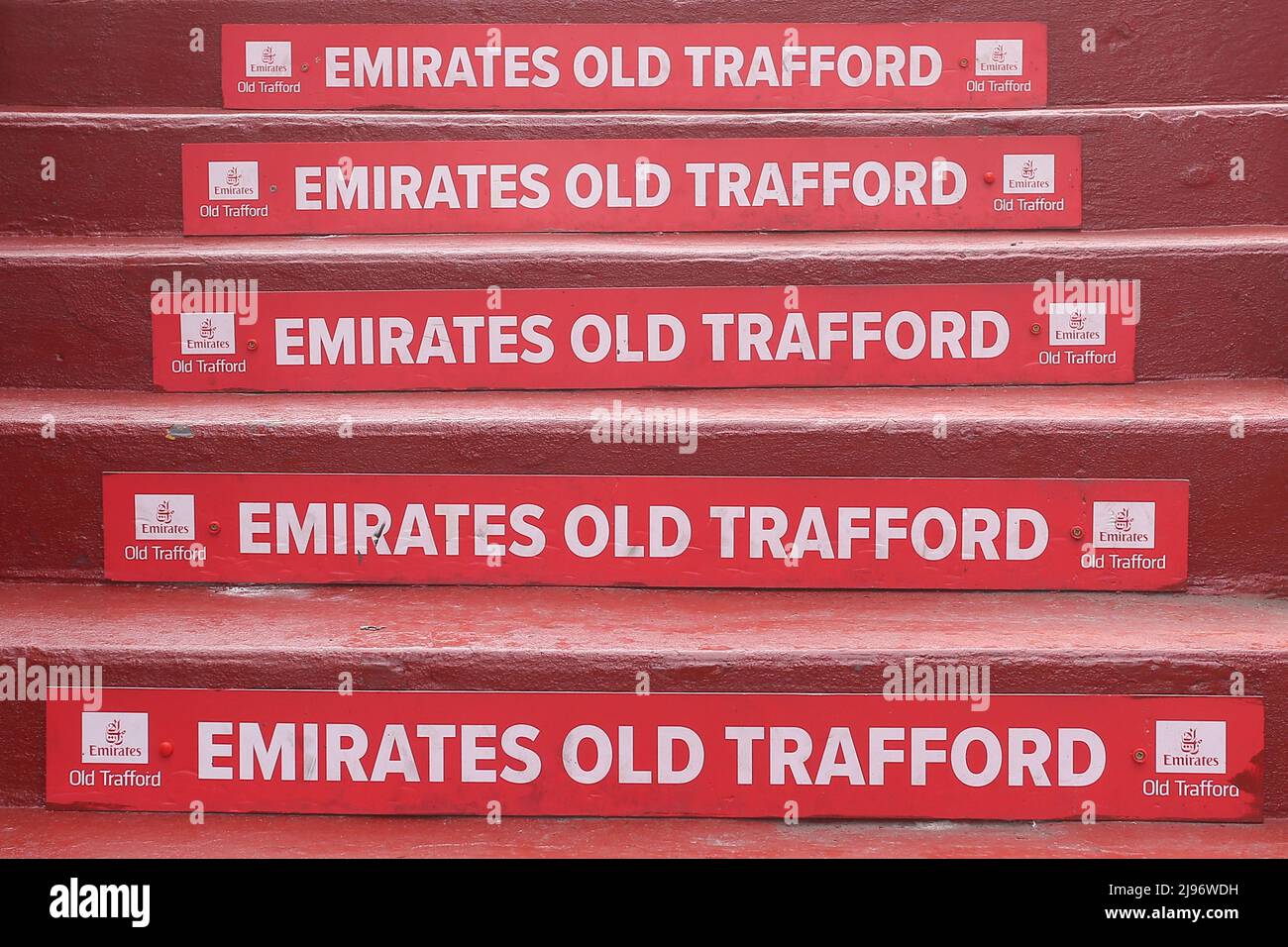 Emirates Old Trafford stairs signage ahead of Lancashire CCC vs Essex ...