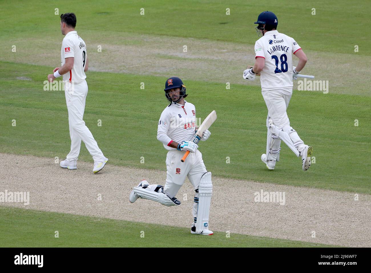 Shane Snater adds to the Essex total during Lancashire CCC vs Essex CCC ...