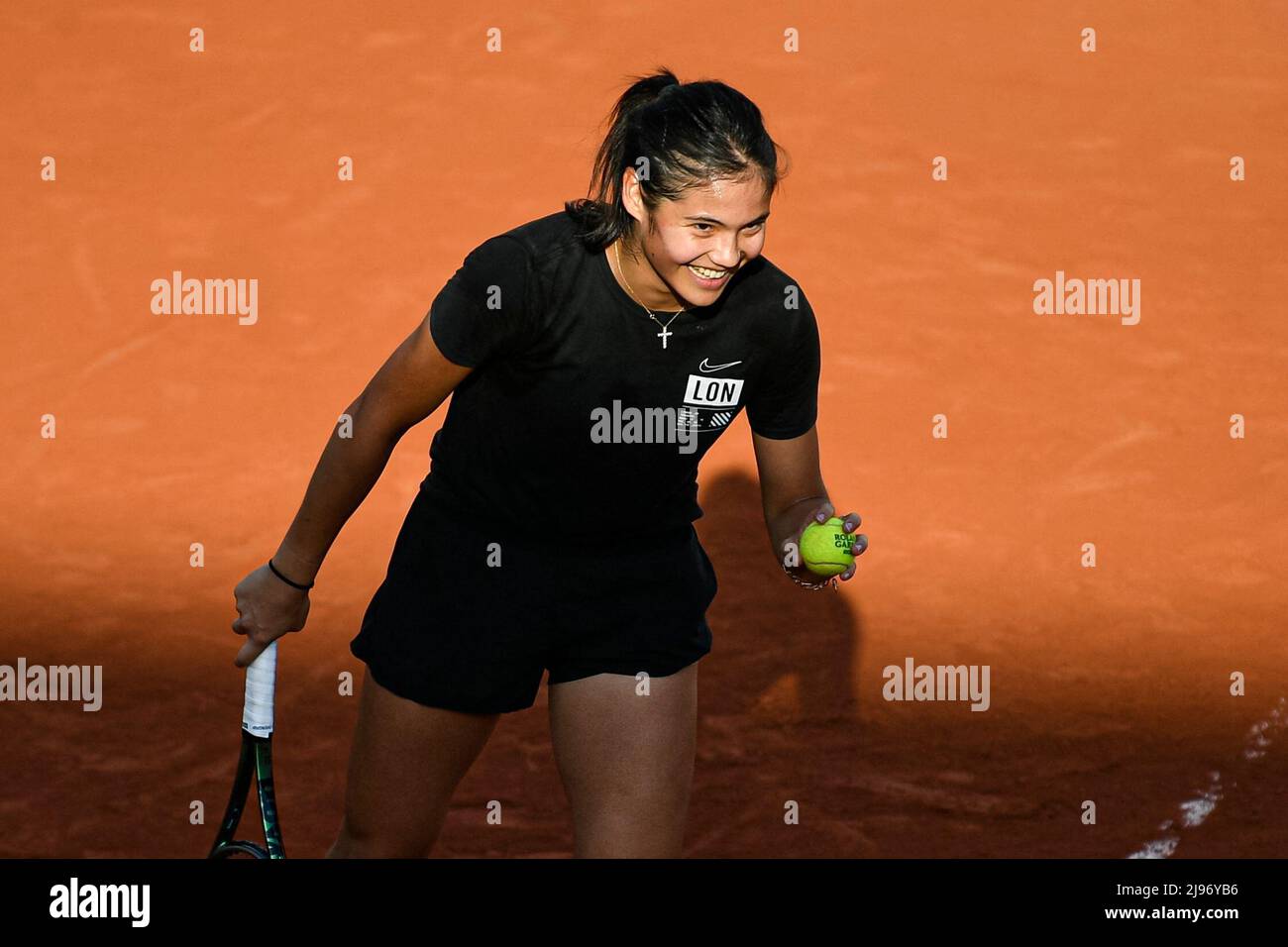 Emma Raducanu of Great Britain during the French Open (Roland-Garros ...