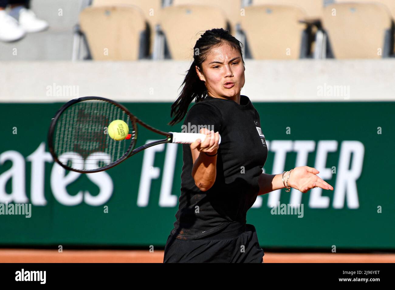 Emma Raducanu of Great Britain during the French Open (Roland-Garros ...