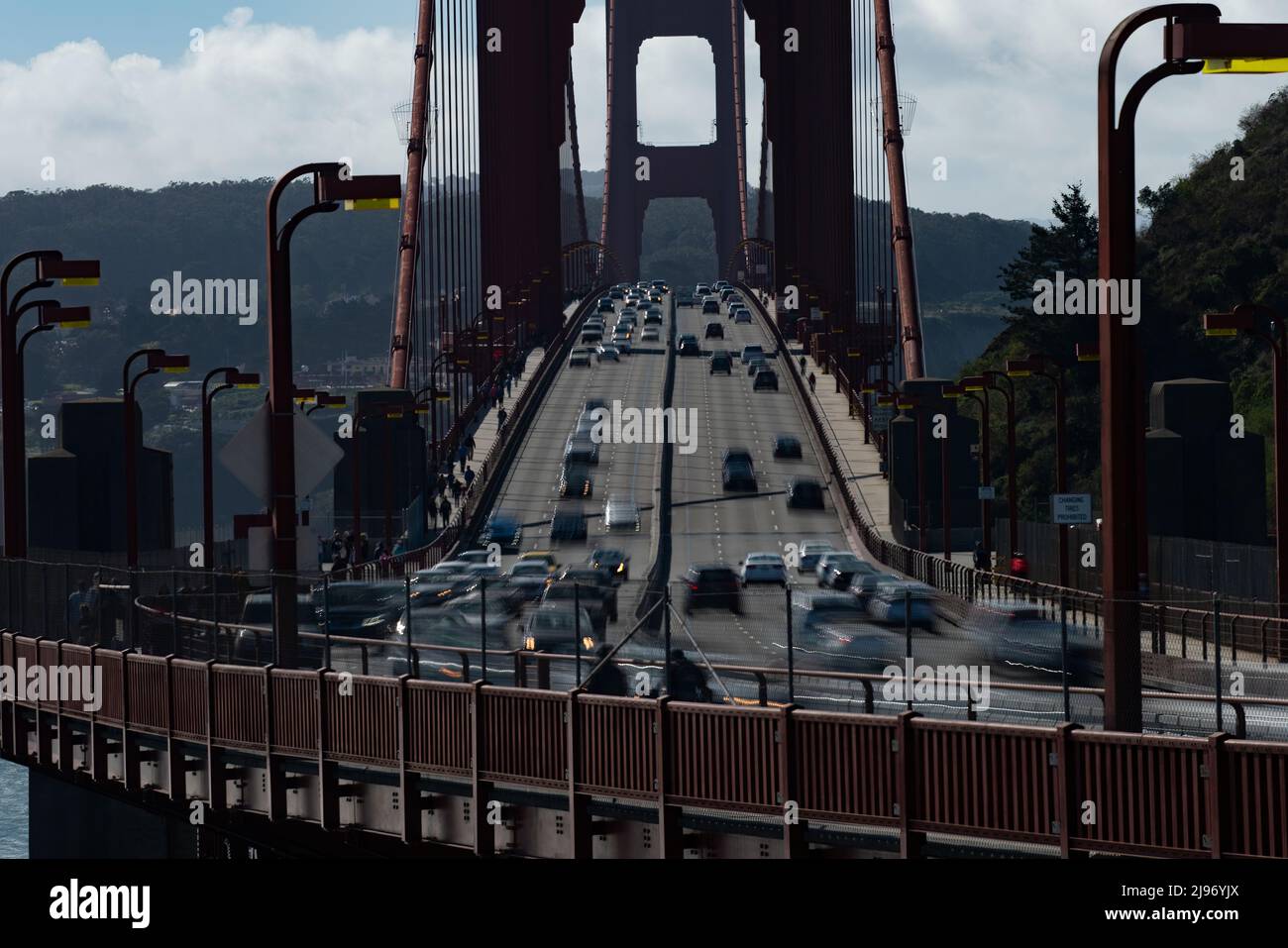 The cars traffic over the Golden Gate in San Francisco, CA, USA Stock ...