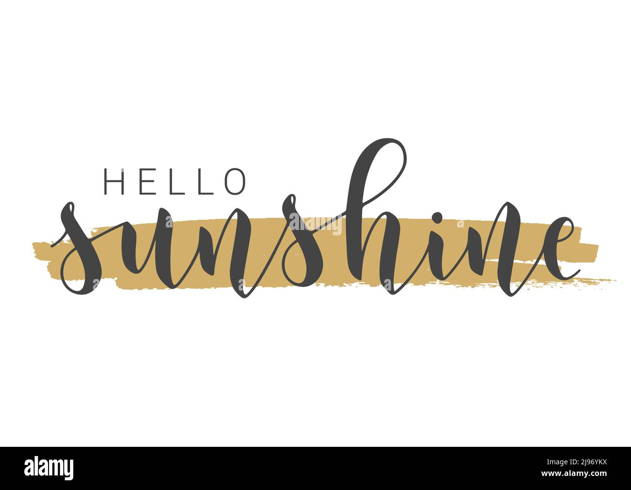 Vector Stock Illustration. Handwritten Lettering of Hello Sunshine ...