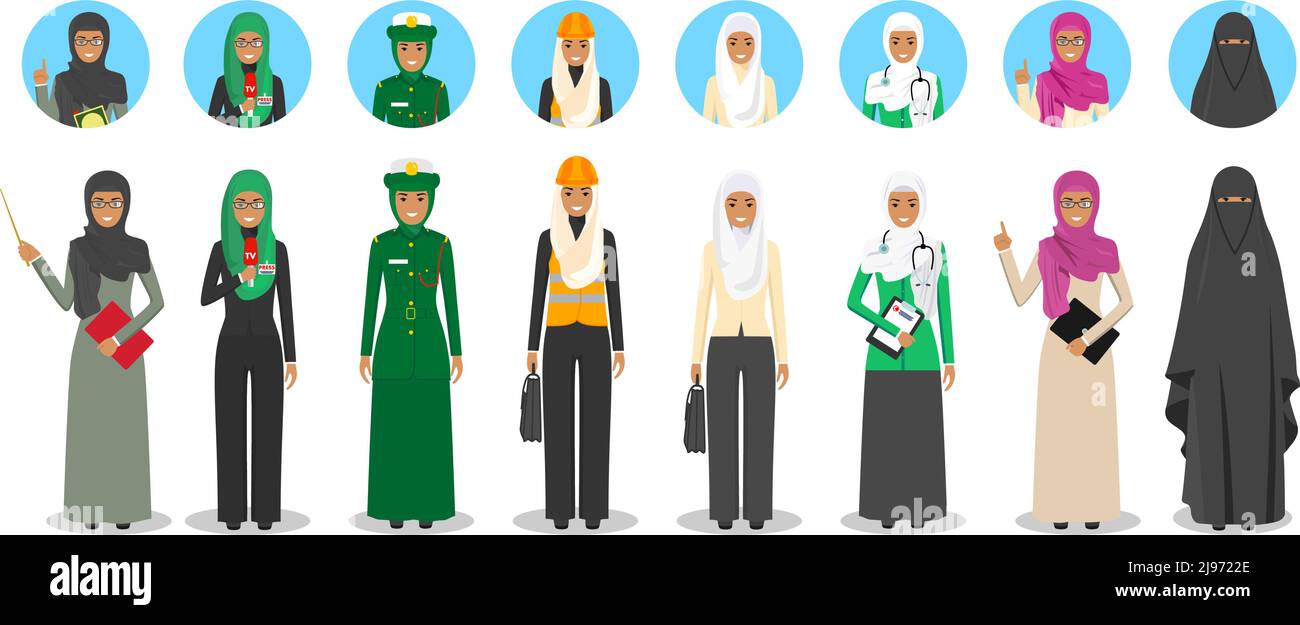 People occupation characters set in flat style isolated on white ...