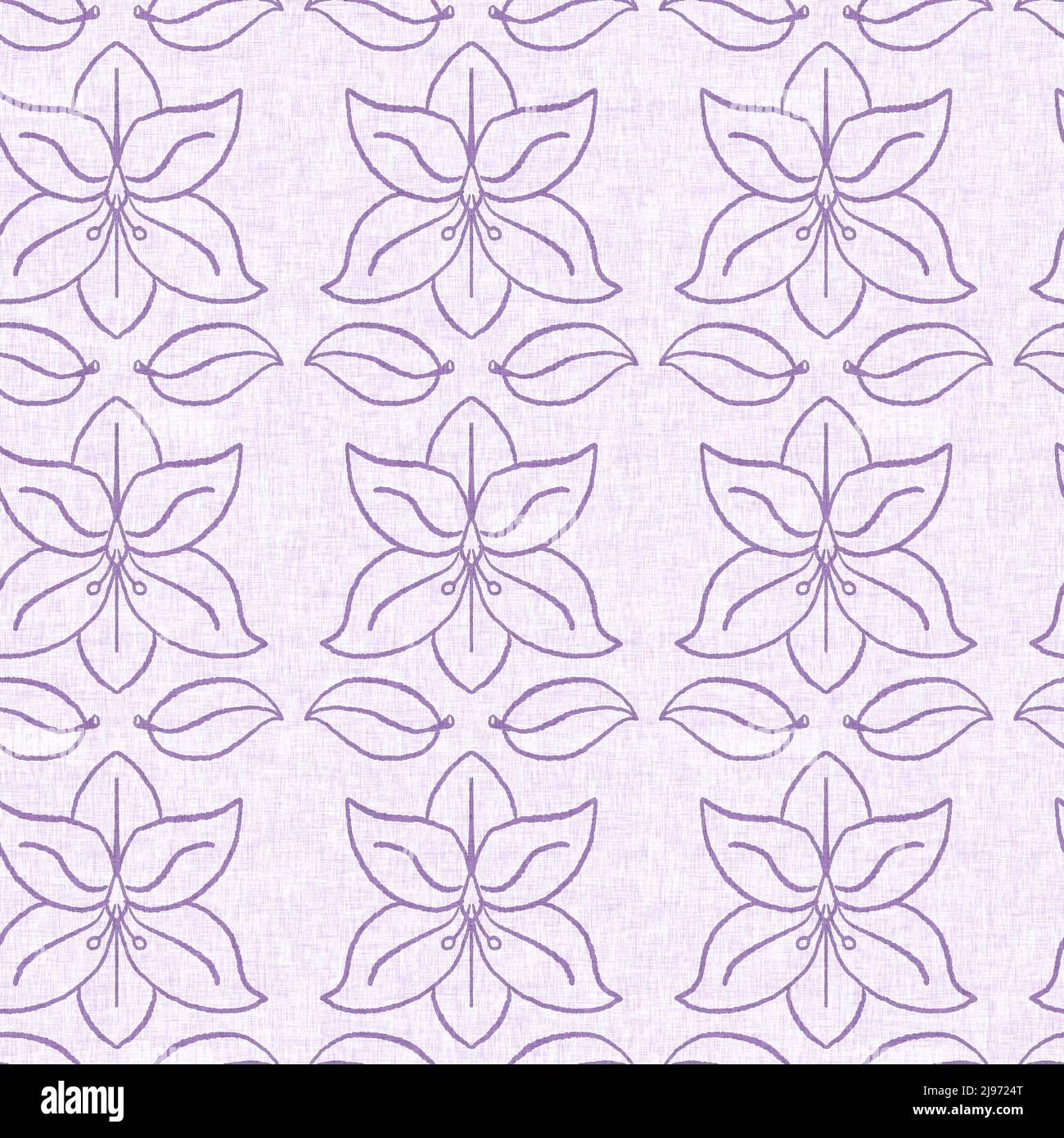 Gender neutral purple flower seamless raster background. Simple ...