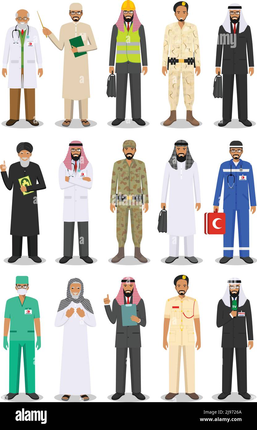 People occupation characters set in flat style isolated on white ...