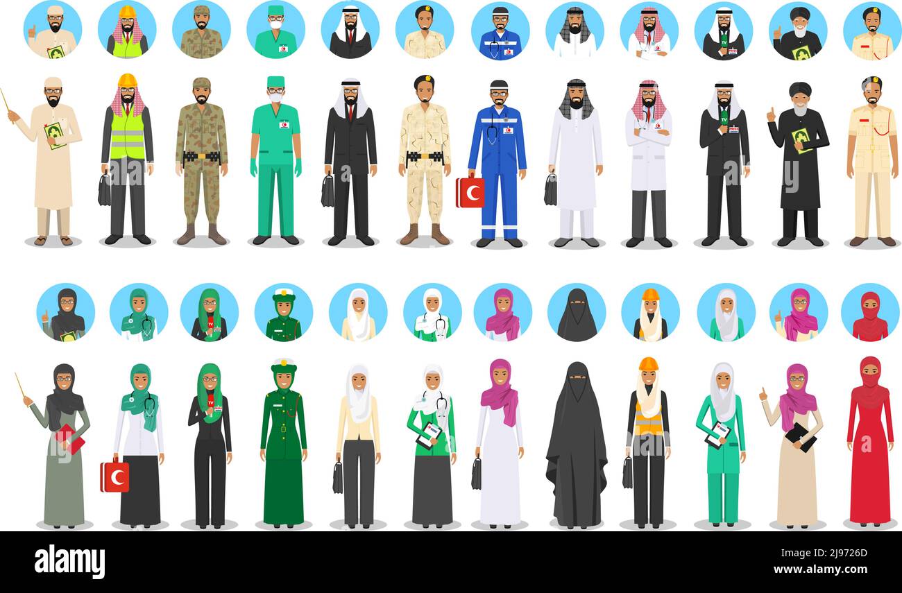 People occupation characters set in flat style isolated on white ...
