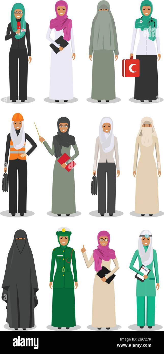 People occupation characters set in flat style isolated on white ...