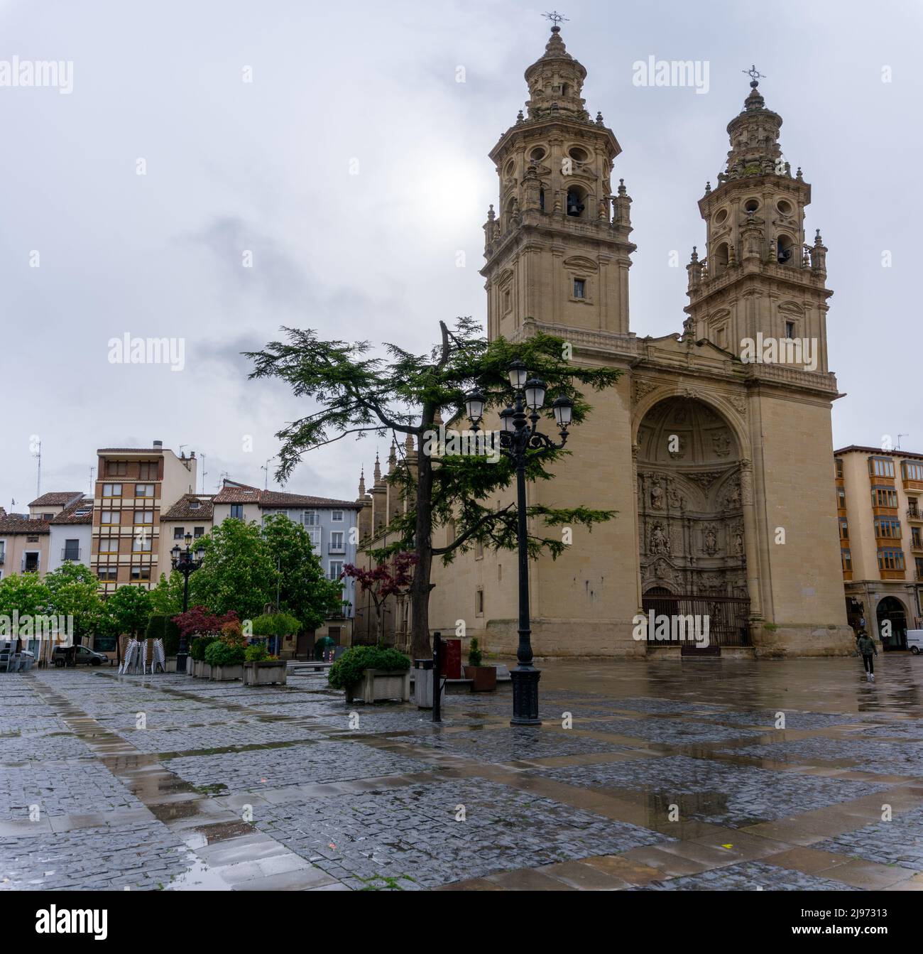Logrono, Spain - 27 April, 2022: view of the Santa Maria de la Redonda ...