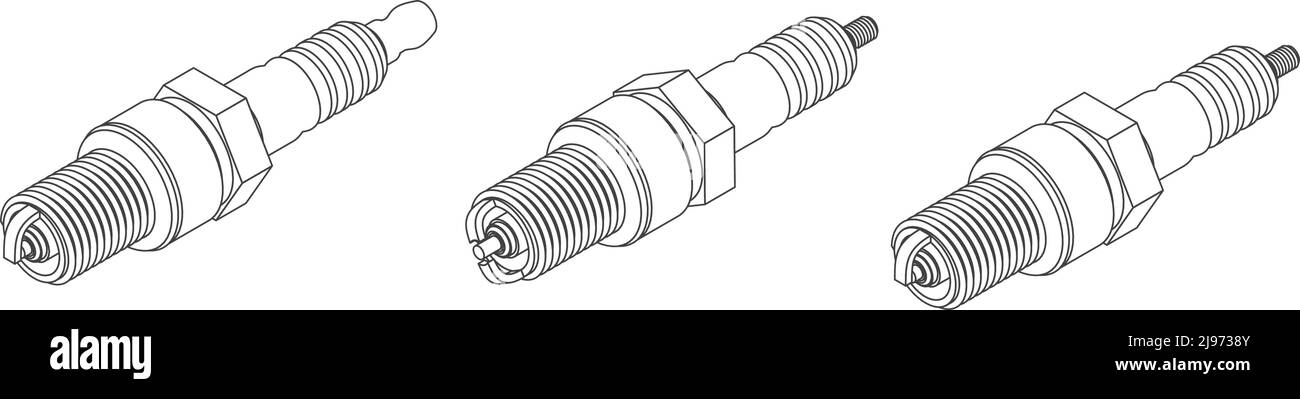 Vector different car spark plug set outline Stock Vector Image & Art ...