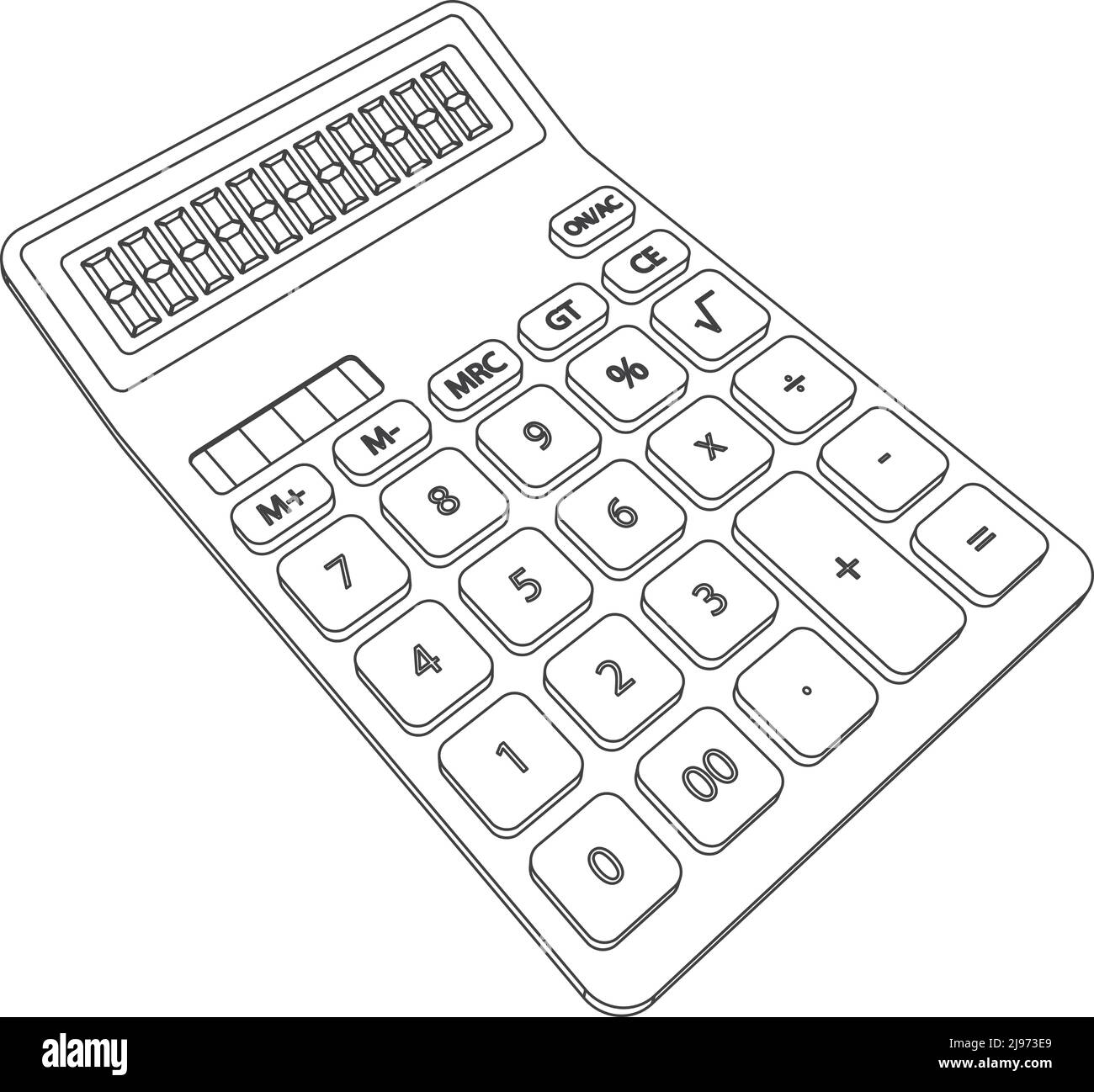 Vector calculator illustration front perspective view Stock Vector ...