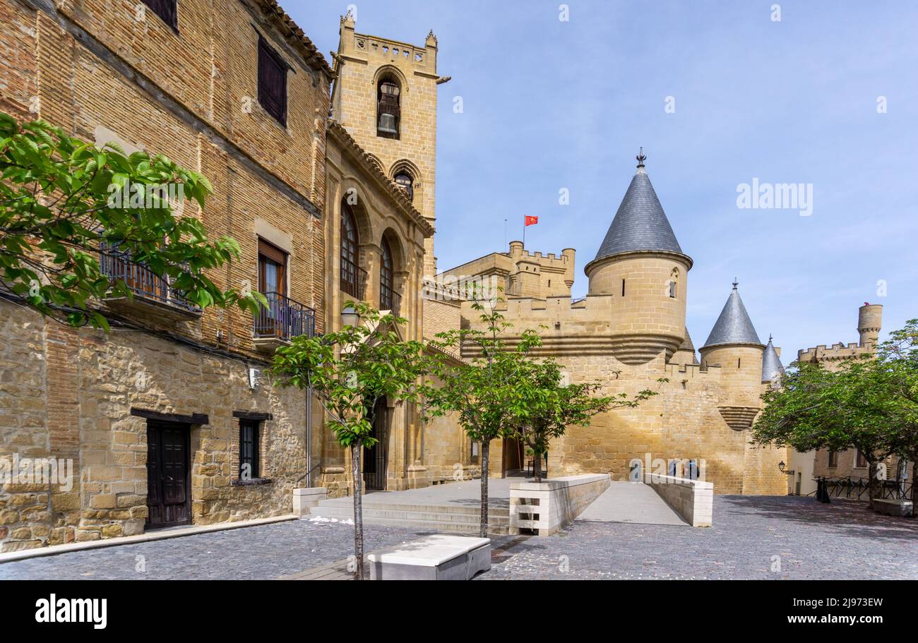 Olite, Spain - 30 April, 2022: view of the Palacio Real de Olite castle ...