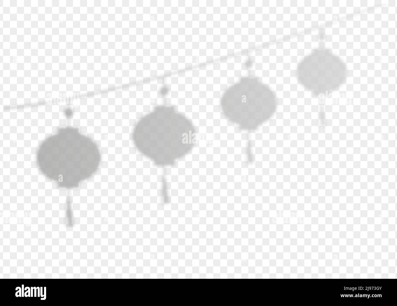Chinese lantern shadow overlay. Transparent reflection on wall. Vector ...