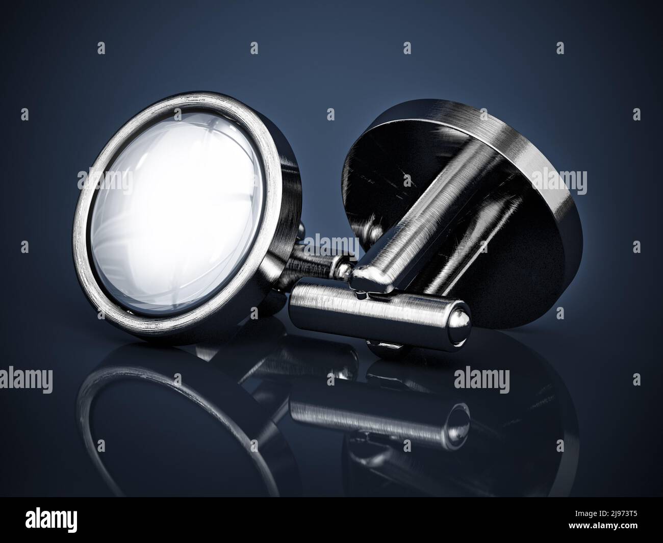 Cufflinks isolated on white background. 3D illustration Stock Photo - Alamy