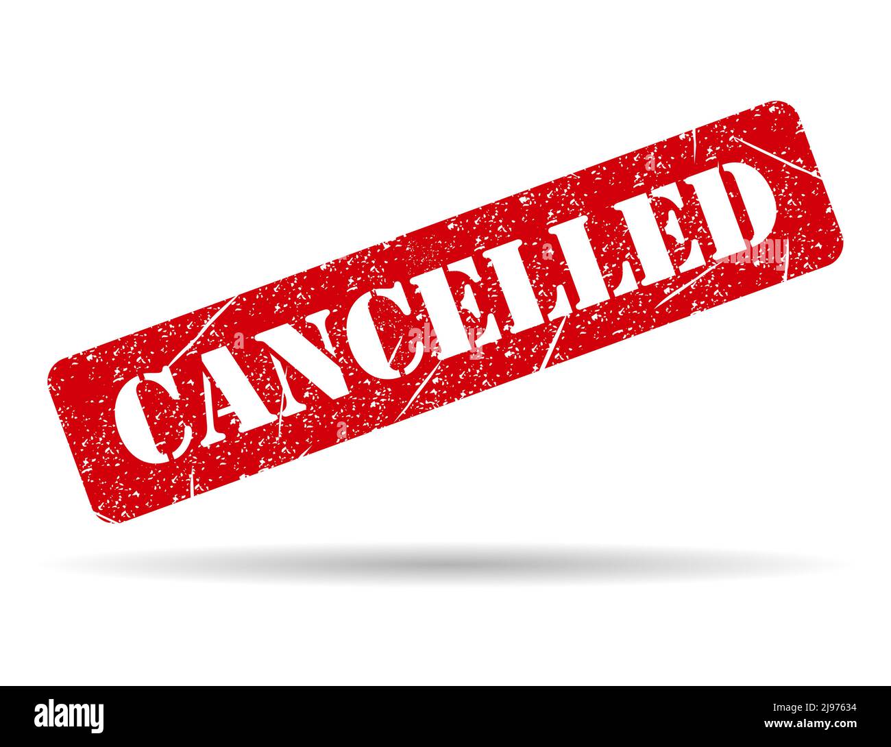 Cancelled stamp symbol shadow, label sticker sign button, text banner ...