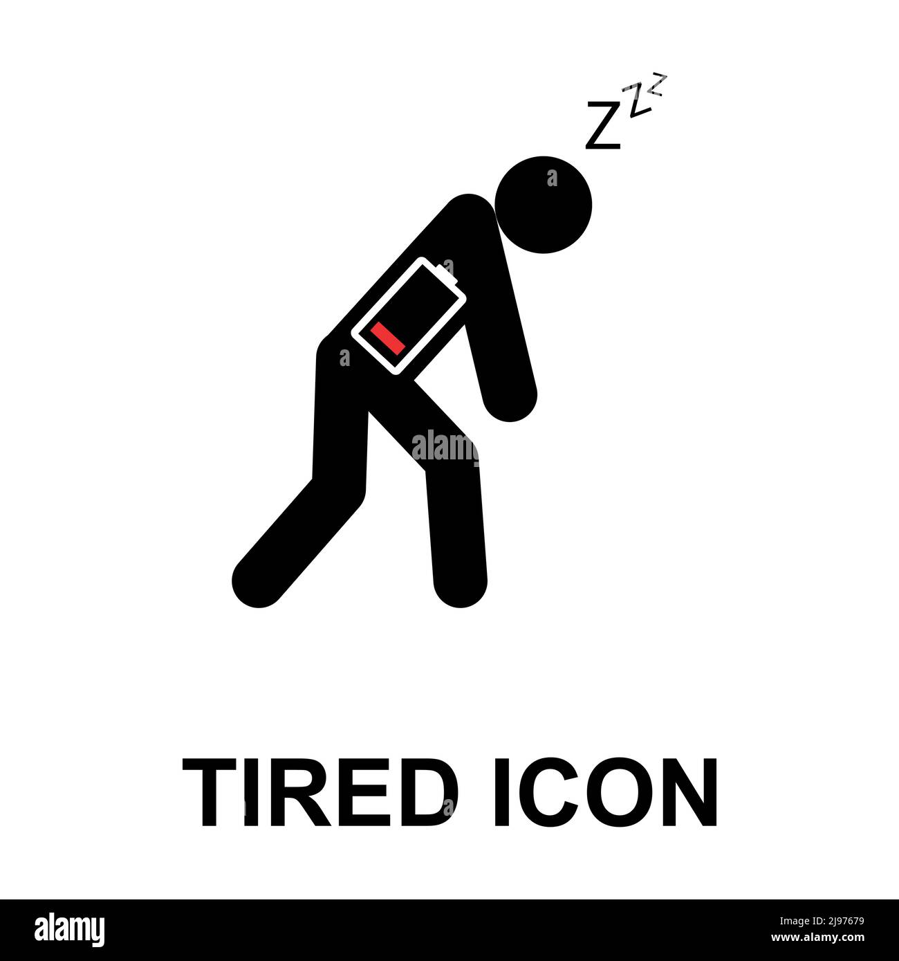 Tired man icon, sleep emotion tired sign, bored concept symbol, graphic ...